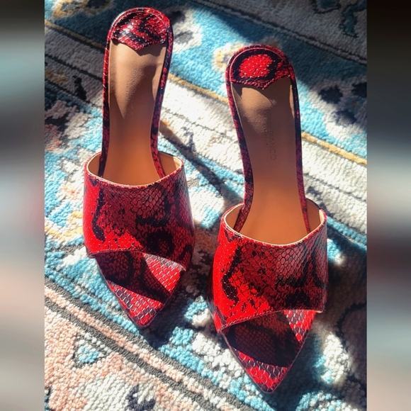 Tony Bianco | Shoes | Marley Redblack Snake Mule Sandals | Poshmark